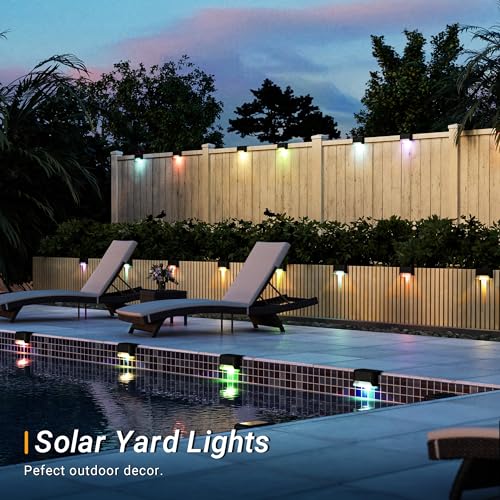 PATIOWIN Solar Pool Side Lights Outdoor 8 Pack, Light up Swimming Pool ...