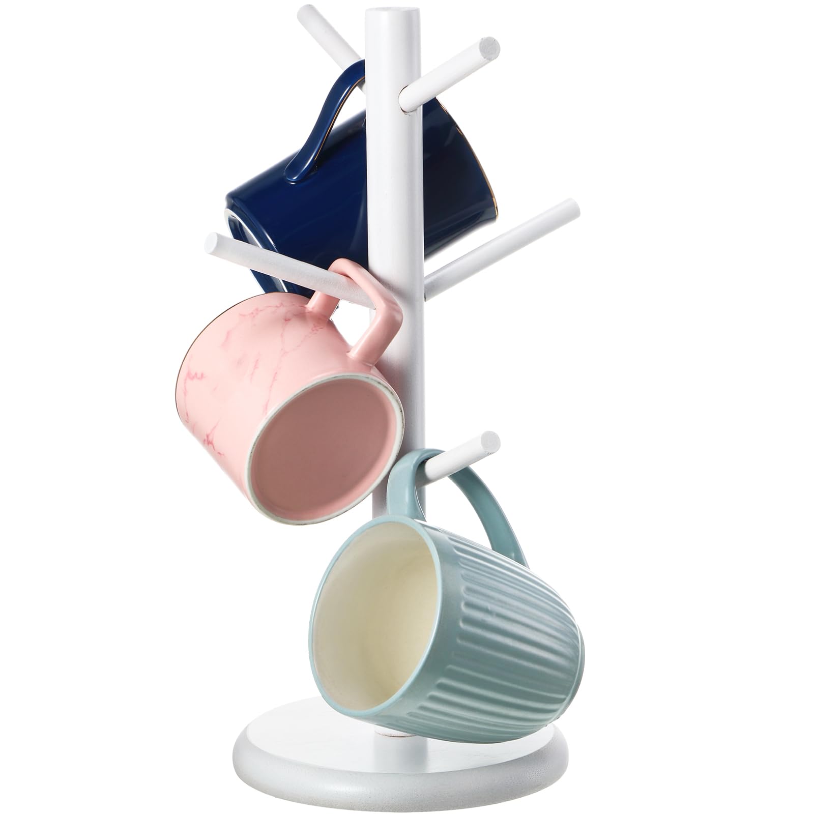 Amazon.com: Patelai Coffee Mug Tree with 6 Hooks 14 Inch Wood Mug ...