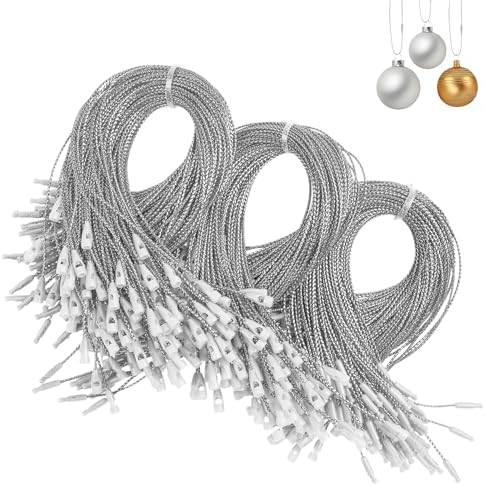 Amazon.com: DIYASY 300Pcs Christmas Ornament String Hangers, Silver ...