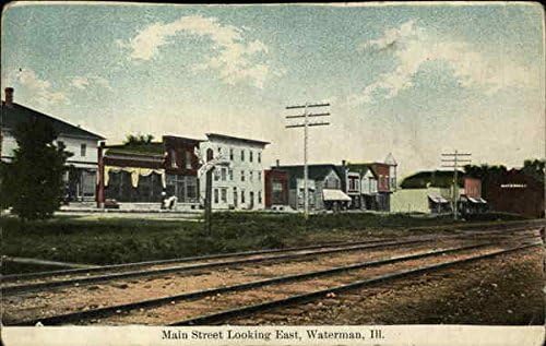 Main Street Looking East Waterman, Illinois IL Original Antique ...