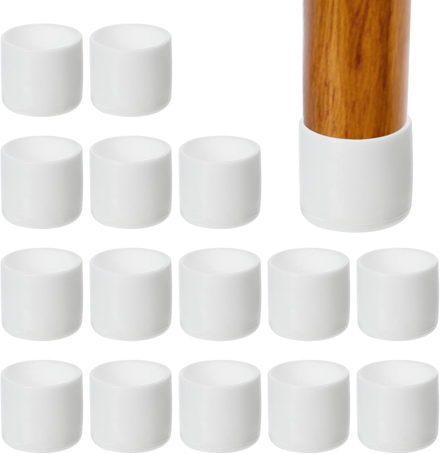 PATIKIL Round Rubber Chair Leg Caps Tips 1", 16 Pcs Plastic Furniture ...