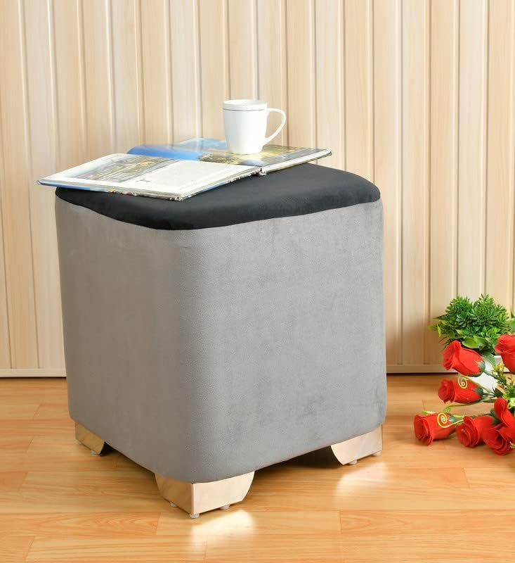 Basket Villa Durable & Decorative Pouffe Ottoman Sitting Square Stool ...