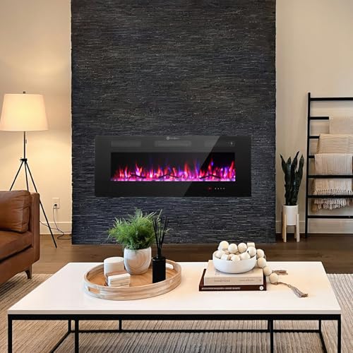 Cloud Mountain 50" Electric Fireplace?Wall-Mounted Heater with Timer ...