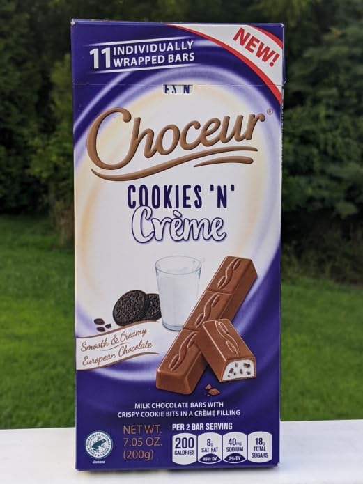 Amazon.com: CHOCEUR COOKIES 'N' CREME MILK CHOCOLATE 7.05-OZ