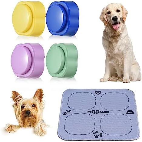 Aoresac Dog Buttons Training Words, Recordable Voice Recording Set of 4 ...