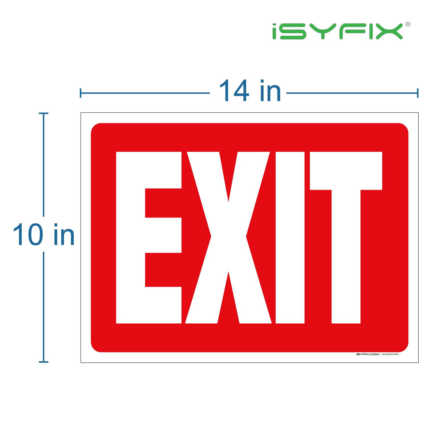 Snapklik.com : iSYFIX Exit Signs Stickers 2 Pack 14X10 Inch Premium ...
