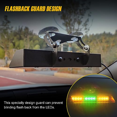 Snapklik.com : 2x 10 Inch Amber Green Emergency Dash Strobe Lights 24 ...