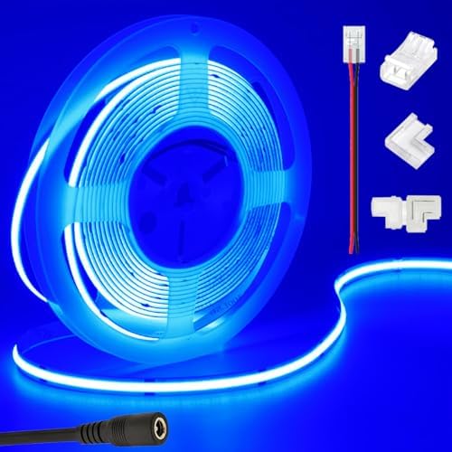 Amazon.com: Sunli House COB LED Strip Lights Blue DC 12V, 16.4ft/5M ...