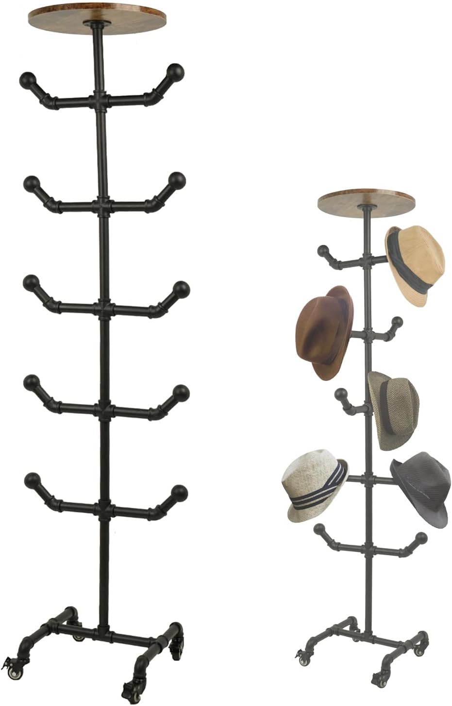 Amazon.com: Uyoyous 5 Tier Industrial Hat Rack With Wheels - Heavy Duty ...