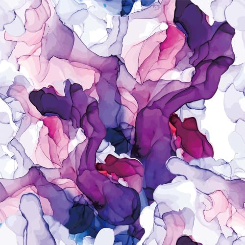 VistaPalette 18"x236" Modern Mosaic Purple White Art Painting Peel and ...