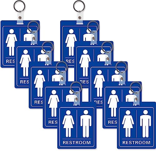 Amazon.com : 10 Pieces Unisex Restroom Sign Restroom Pass Key Tags ...