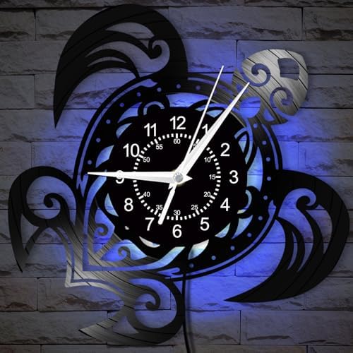 Amazon.com: Wkjhdfsd Sea Turtle Unique Clock Vintage Decor Gifts, 12 ...