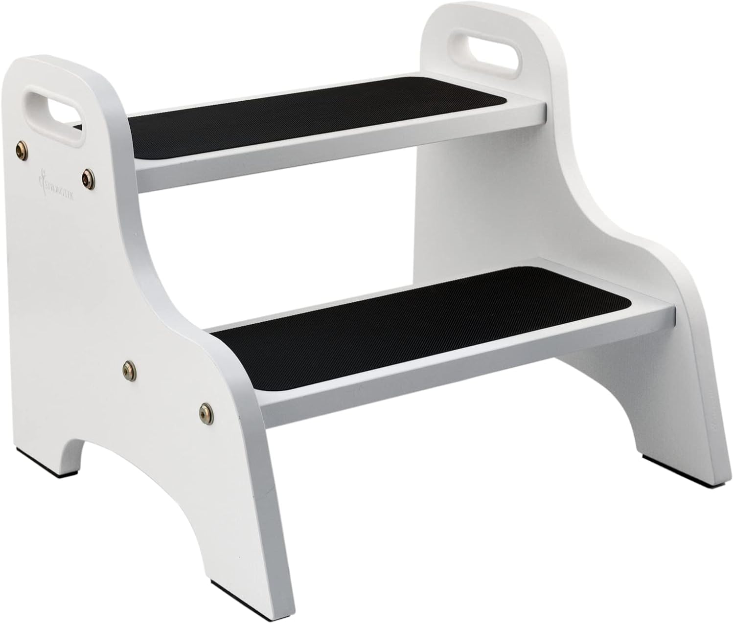 StrongTek Wood 2 Step Stool for Kids with Non-Slip Stepping Surface ...