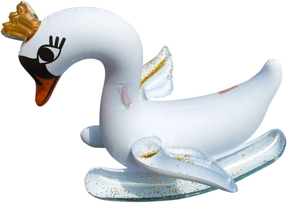 Amazon.com: Novelty Swan Inflatable Ride-On Pool Float 63in X 52in X ...