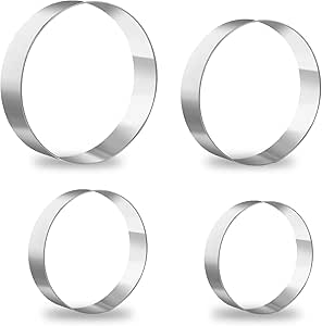 Amazon.com: 4 Packs Round Cookie Cutters Set, Stainless Steel Biscuit ...