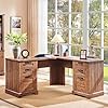 Amazon.com: RedLemon 60" Farmhouse L Shaped Executive Desk with Drawers ...