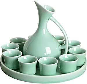 Amazon.com: Sake Set 12 Pieces of Chinese Wine Glass Set China ...