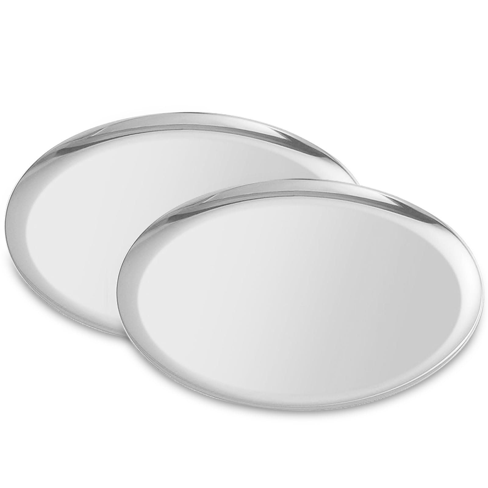 Amazon.com: Beatcreat Large Round Stainless Steel Trays,Round Silver ...