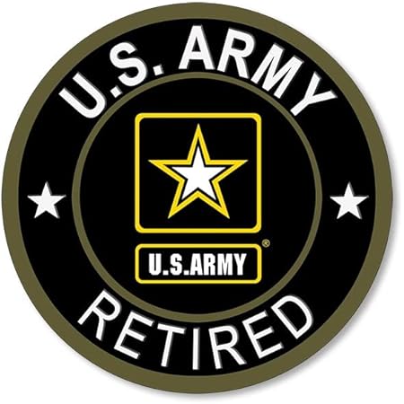 Amazon.com - AV Round Military Decals, US Army Retired Sticker ...
