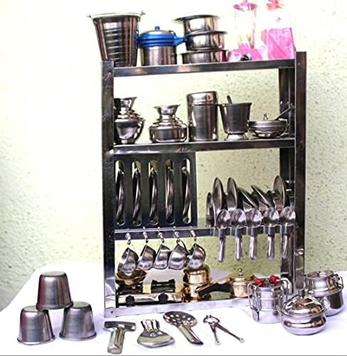 Buy Tirtha Enterprises Miniature Steel Kitchen Toy Set bhatukali (Kids ...