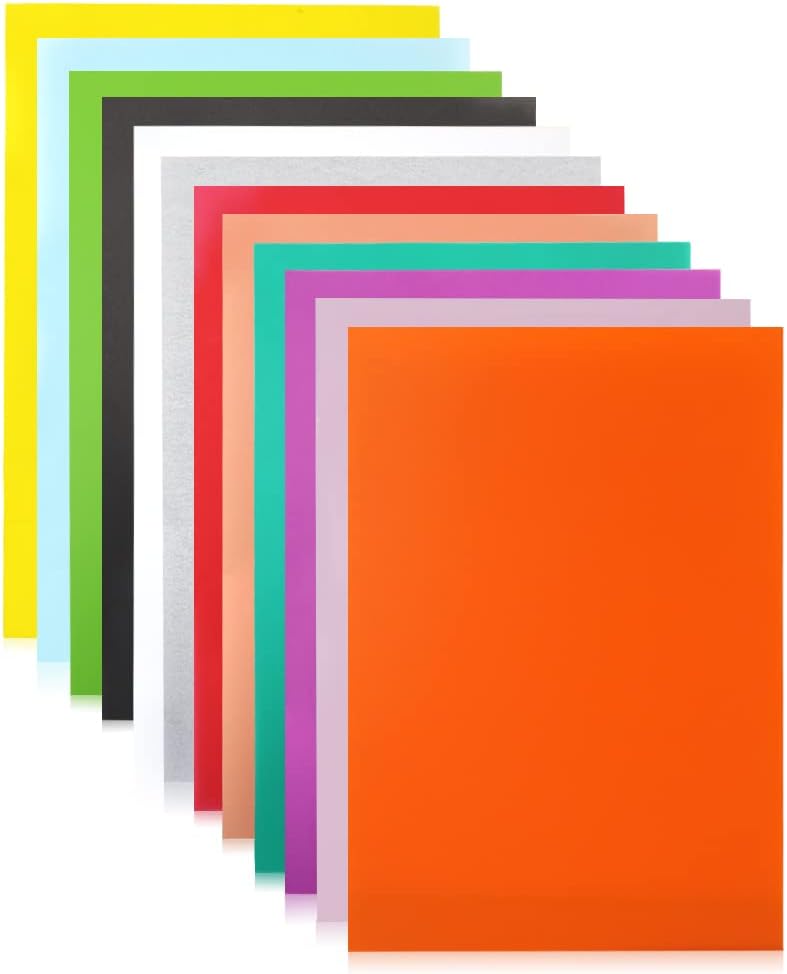 Amazon.com: 12pcs Colorful Shrink Films Papers, Heat Shrink Plastic ...