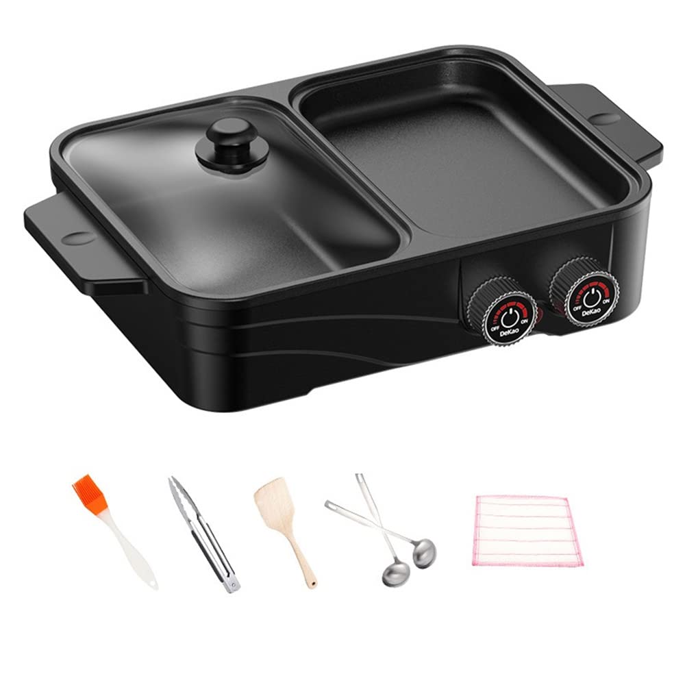 Amazon.com: Electric Grill Indoor Hot Pot with Glass Lid & Removable ...