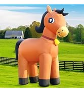 Amazon.com: DomKom 9FT Christmas Giant Clydesdale Horse Inflatables ...