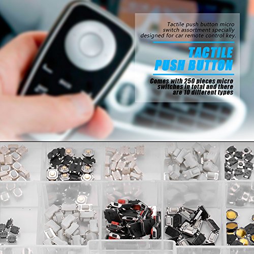Tactile Push Buttons, 250Pcs Microswitch Push Buttons On Off Switches ...