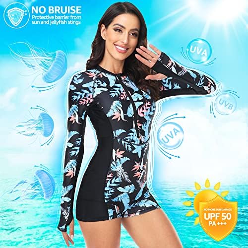 UNIQUEBELLA Rash Guard Swimsuit for Women, Swimming Costume Set with ...