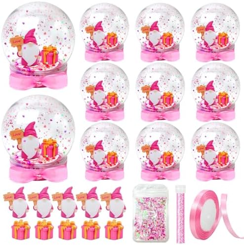 Amazon.com: 12 Set Valentines Day Snow Globes Craft Kit - Valentines ...