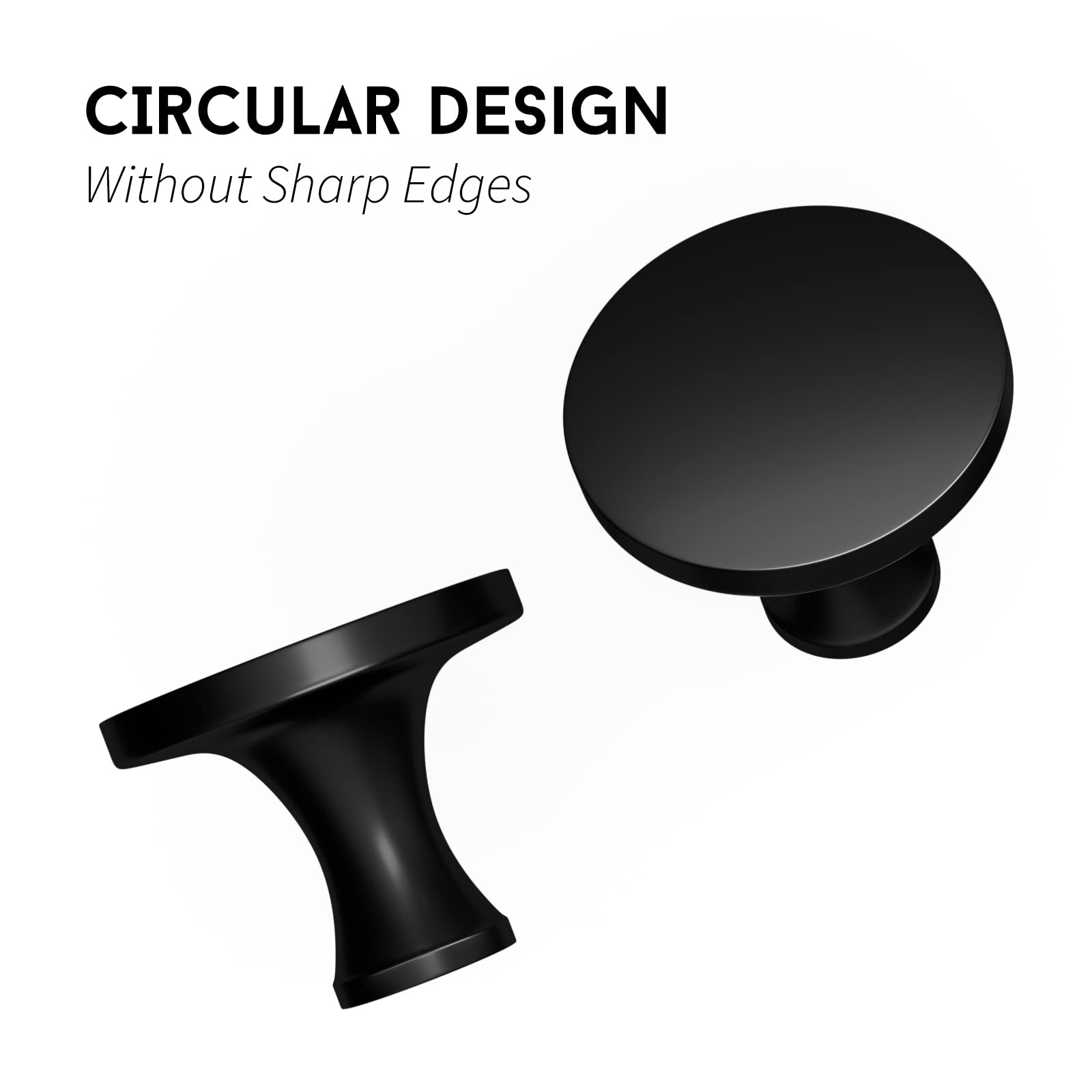 goldenwarm 30 Pack Black Cabinet Knobs Round Drawer Knobs Black Kitchen Cabinet Pulls and Knobs ...