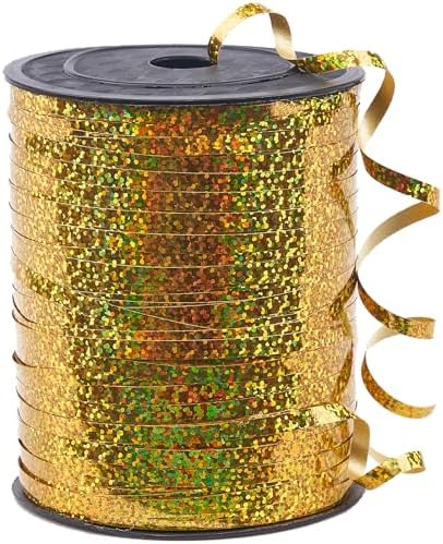 Amazon.com: BEISHIDA 500 Yards Gold Crimped Curling Ribbon Shiny ...