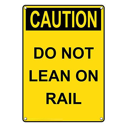 Amazon.com: Weatherproof Plastic Vertical OSHA Caution Do Not Lean On ...