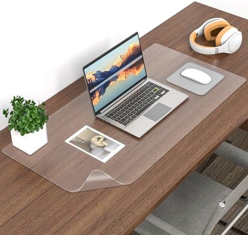 Amazon.com : ORUPT Frosted Clear Desk Mat, Non-Slip PVC Clear Desk Pad ...