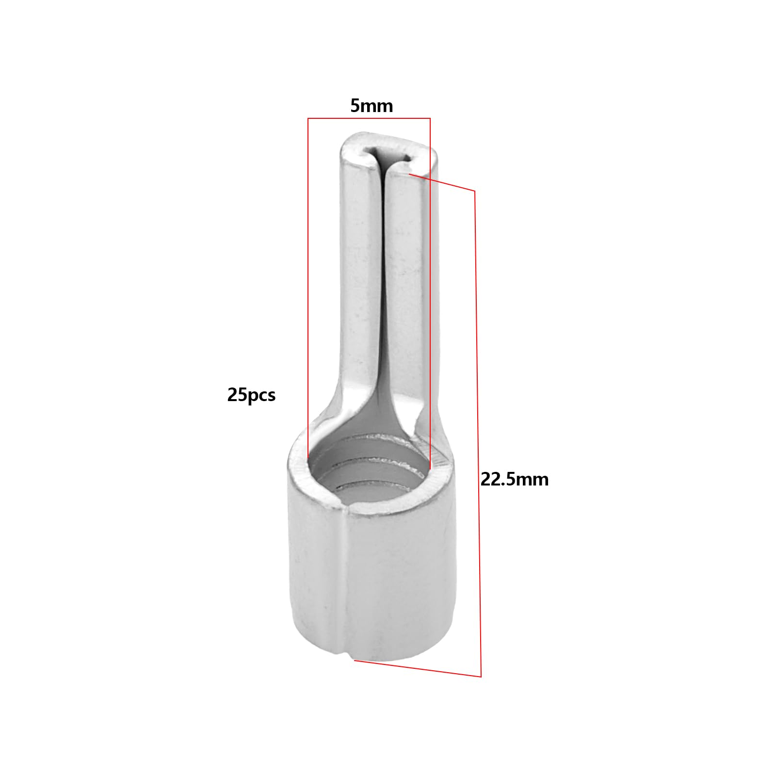 VGOL 25pcs Tinned Pure Copper Non Insulated Flat Pin Terminal Naked ...