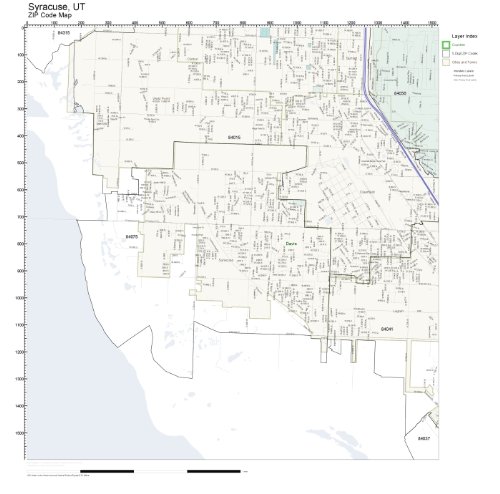 ZIP Code Wall Map of Syracuse, UT ZIP Code Map Not Laminated: Amazon ...