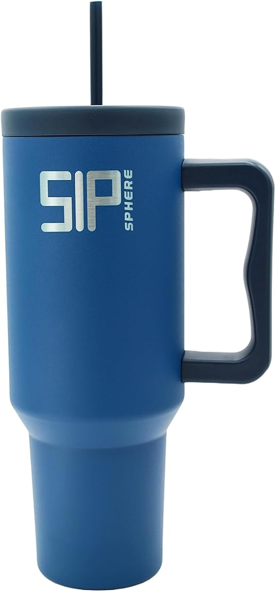 Amazon.com | SIP SPHERE Tumbler 40oz Insulated Travel Mug with 2 Straws ...