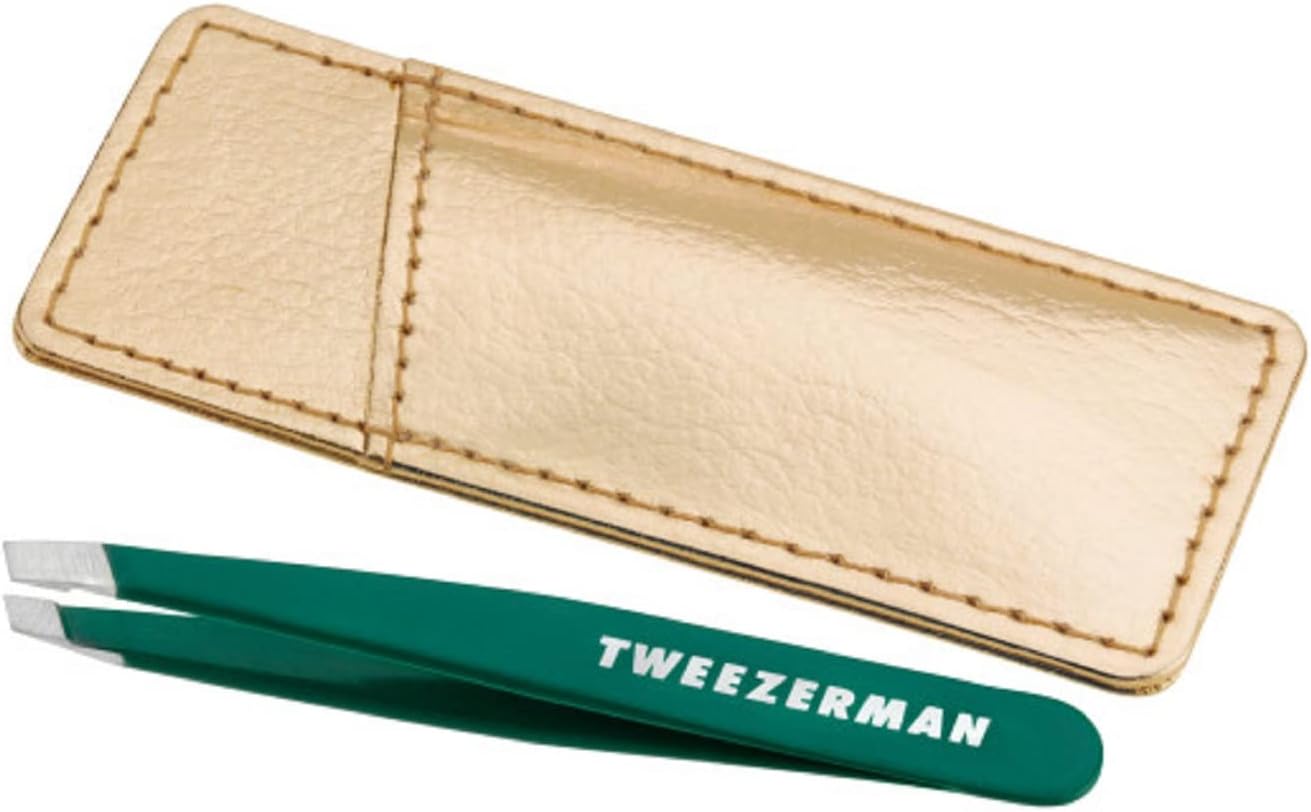 Tweezerman Rose Gold Mini Slant Tweezer with Case - Tweezers For Facial ...