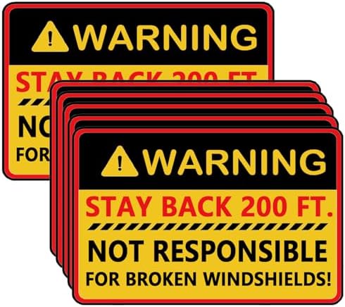 Amazon.com - Warning Stay Back 200Ft Stickers, 12 x 8 Inch Not ...