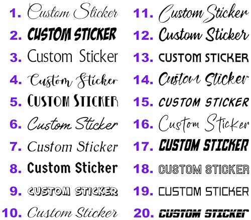Custom Text Car Stickers Personalised Decals Vinyl Graphics 30 Fonts ...