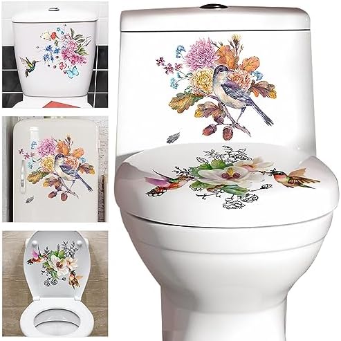 Amazon.com: Buttefly Toilet Stickers, Peony Butterflies Bathroom Toilet ...