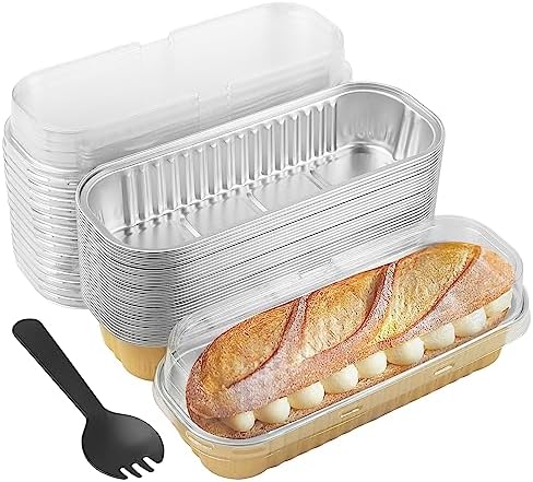 HAKZEON 60 Set 180PCS Aluminum Foil Mini Loaf Pans with Lids ...