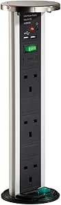 Sensio PowerPod 13A 3-Gang & Dual USB Pop-Up Power Socket Stainless ...