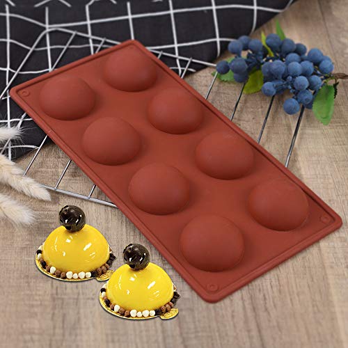 Snapklik.com : 8 Holes Half Sphere Silicone Mold, 3 Packs 8-Cavity Half ...