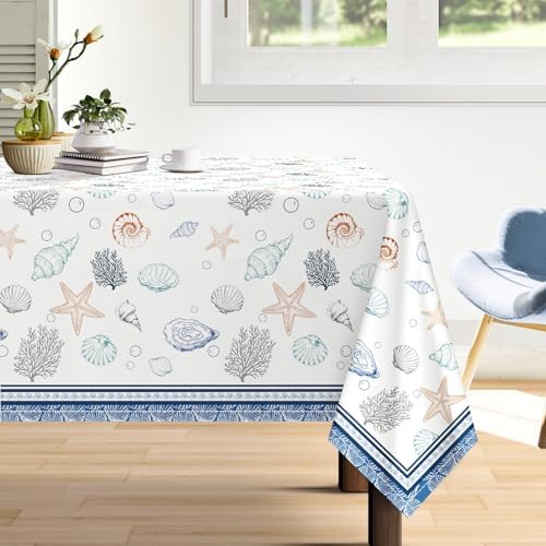 Amazon.com: AnyDesign Under The Sea Tablecloth Watercolor Beach Coral ...