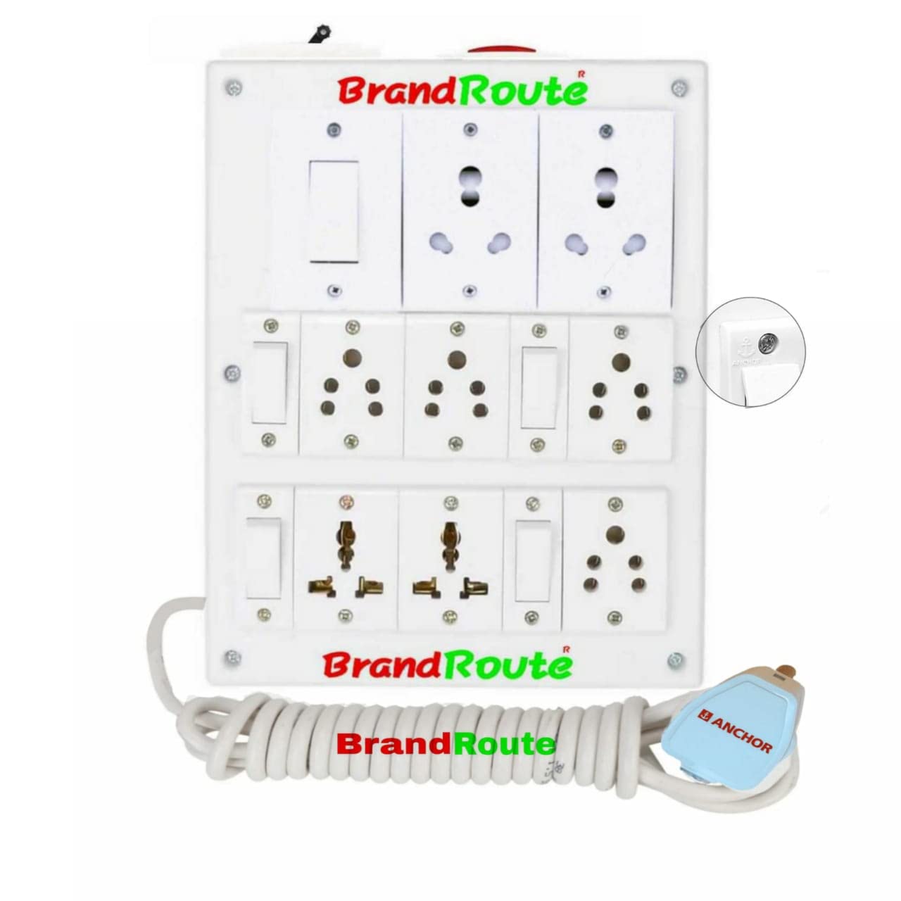 Buy Power Extension Board Anchor Component Fitted with:-3 Sockets(6 Amp ...