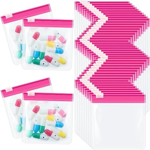 Amazon.com: 24 Pieces Pill Pouch Bags Zippered Pill Pouch Set Reusable ...