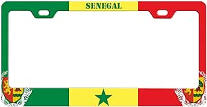 Amazon.com: Senegal Flag License Plate Frame National Emblem Green ...