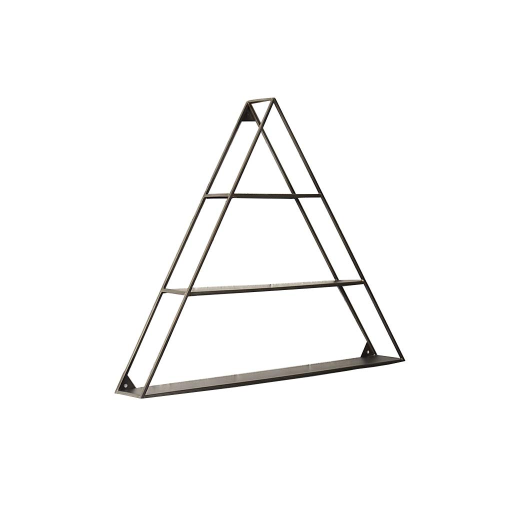 Buy Triangular Matte Black Metal Display Shelf, 3 Tier Wall ed Pyramid ...