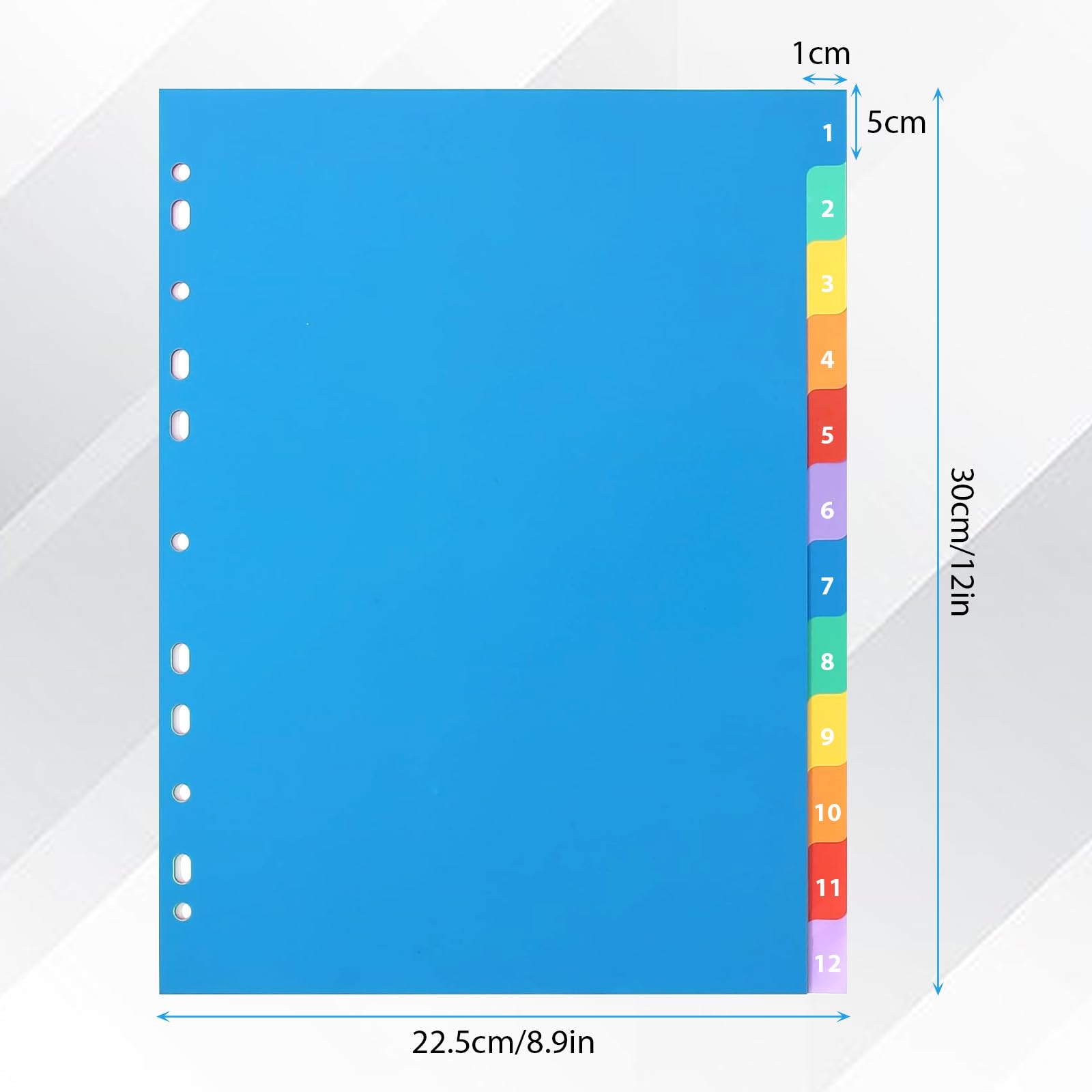 A4 File Dividers, 3 Packs 36 Sheets 12 Colors Ring Binders A4 Lever ...